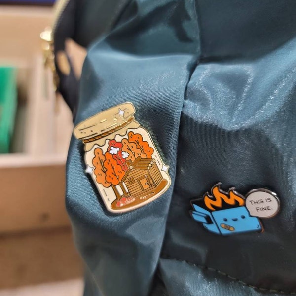 Dumpster Fire Enamel Pin This is Fine - Funny, Cute, Pun, Meme, Grad ...