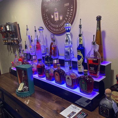 3 Tier 48 LED Lighted Bar Shelves - Etsy