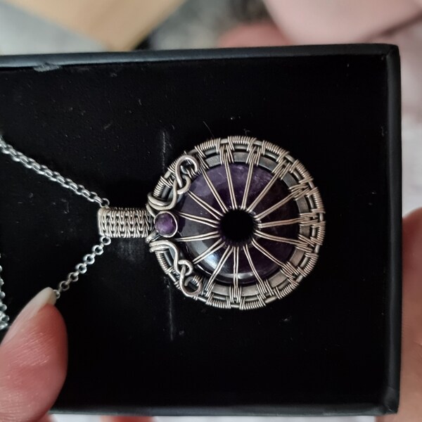 Treble Clef Pendant, Pink CZ Wire Wrapped Necklace, Handmade Birthday ...