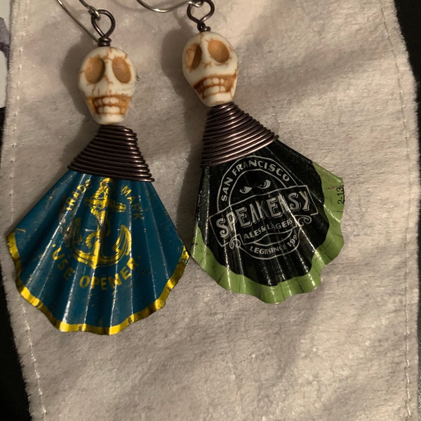 Upcycledashley Pepsi Soda Pop Bottlecap Earrings Repurposed Reshaped ...