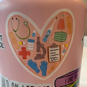 Medical Love Vinyl Sticker, Modern Laptop Sticker, Cute Water Bottle ...