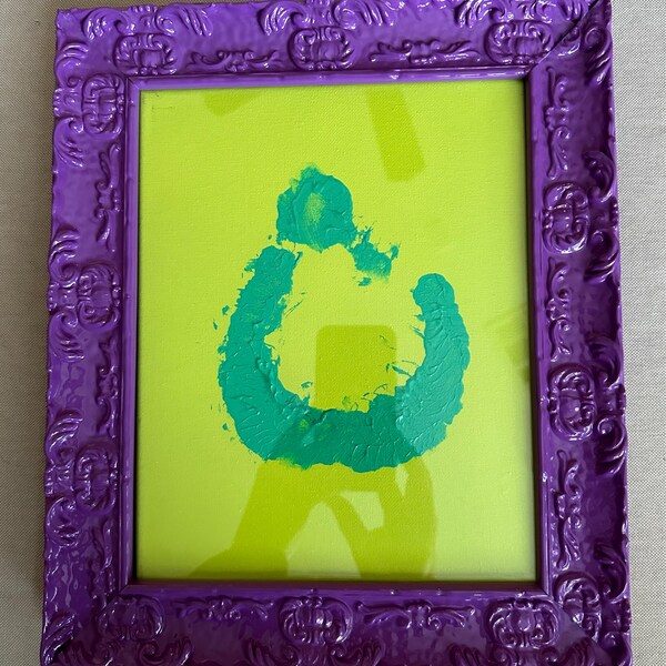 Victorian Glossy Picture Frames Lacquer Ornate Funky Aqua Green Yellow ...