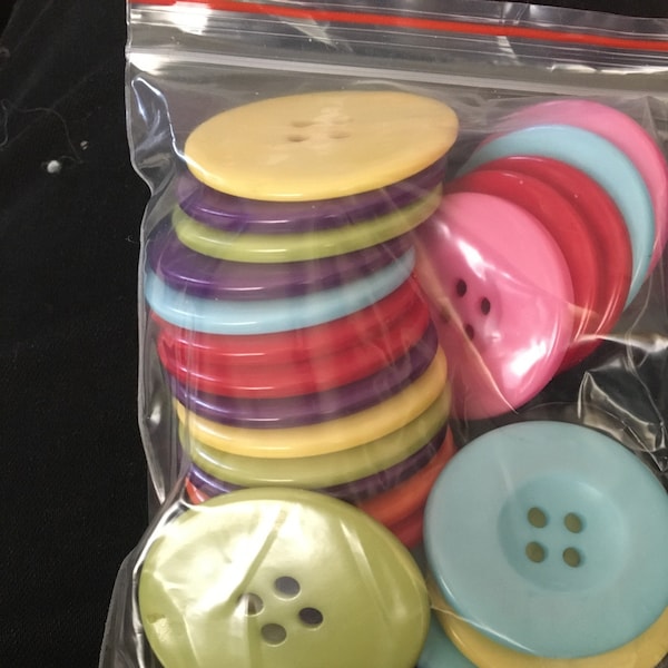 Large Multi Color Resin Acrylic Buttons - 38mm (1.5 Inch) - 4 Hole ...