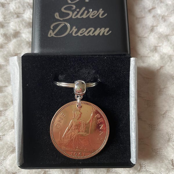 1954 'two and Six' Double Coins Keychain 71st Birthday Gift 2 Shillings ...