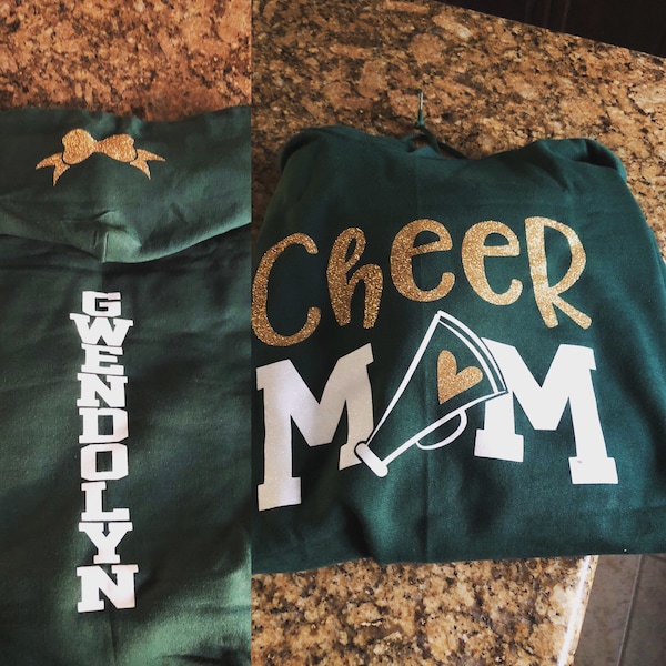 Glitter Cheer Hoodie | Glitter Cheer Mom Hoodie | Cheer Hoodie ...