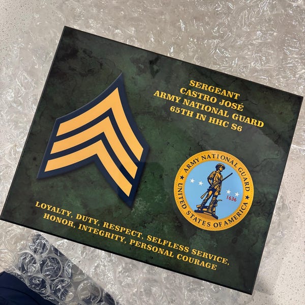 ARMY Rank Plaque Pub Style Custom Personalized Retirement Promotion ...