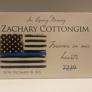 Police Memorial Stone for Home to Garden. 6x9 or 9x12 Tumbled Concrete ...