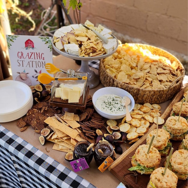 Grazing Station Food Party Sign Farm Birthday Sign Table Decor Barnyard ...