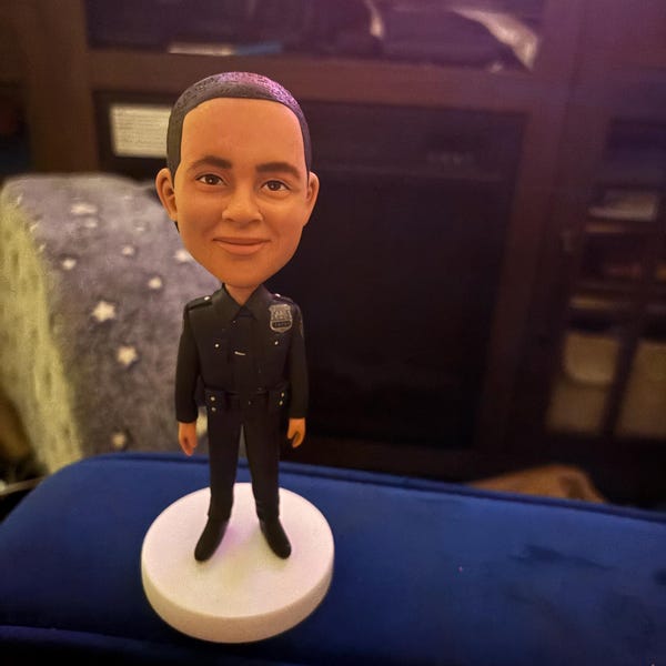 Personalized Police Chief Figurine, Custom Bobblehead for Police ...