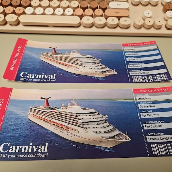 Custom Carnival Cruise Ticket - Printable Novelty Boarding Pass ...
