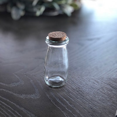 Small Glass Favor Jars Milk Glass Bottles Cork Lids Party Favors ...