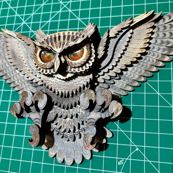 Multilayer Owl Mandala 12 Layers for Laser and Cutter Machines, Home ...