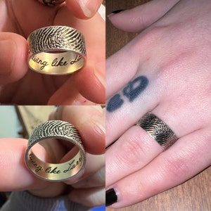 Custom Fingerprint Ring Actual Fingerprint Band - Etsy