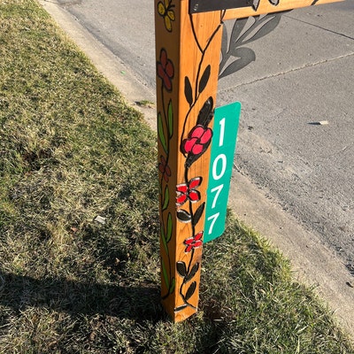 Custom Cedar-tone Mailbox Post - Etsy