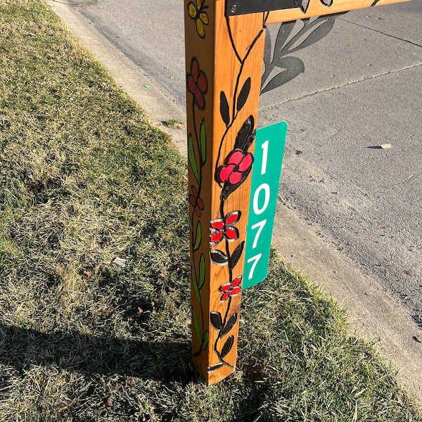 Custom Cedar-tone Mailbox Post - Etsy