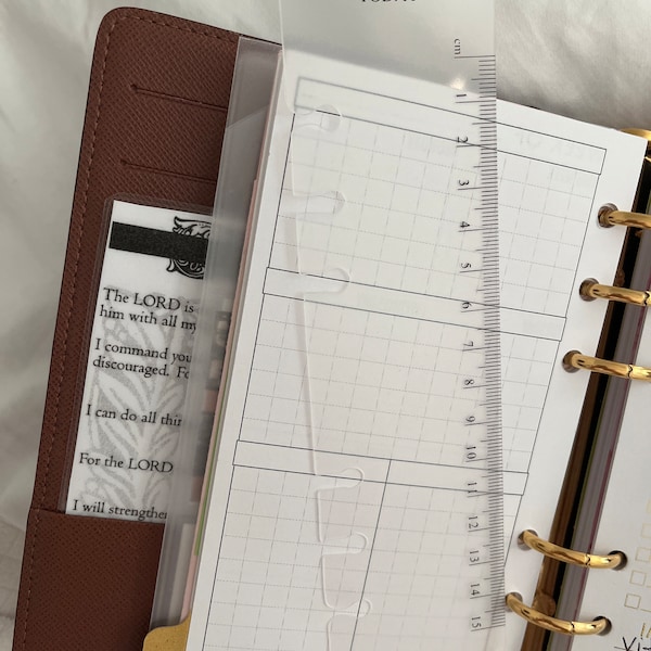 Transparent, Ruler, Page Marker for 6-RING BOUND Planner. Black or Gold ...