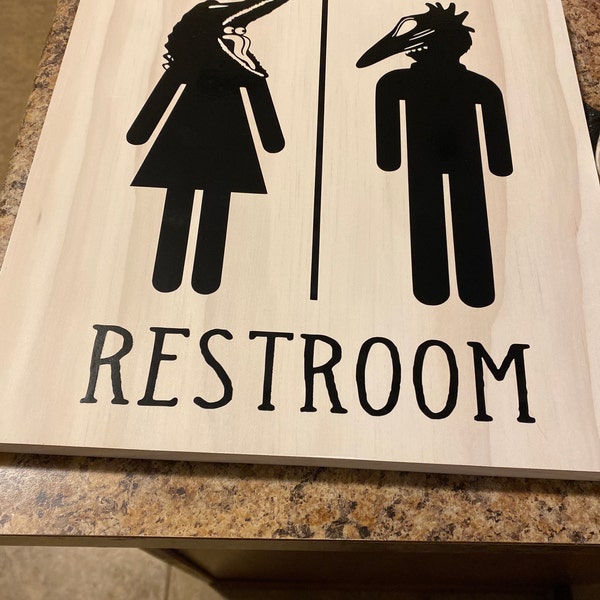 Barbara and Adam Restroom Sign. Bathroom Sign. Restroom Sign. Horror ...