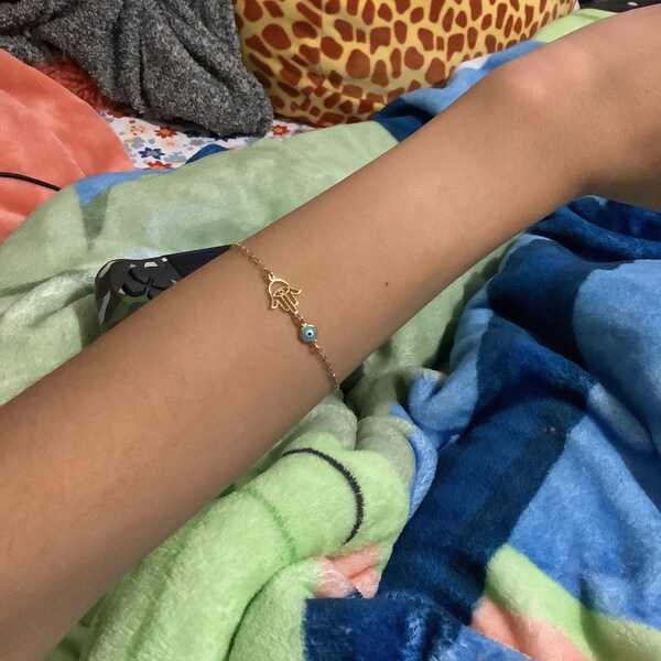 Hamsa and Evil Eye Bracelet - New Evil Eye Colors - Hand of Fatima Bracelet - Filigree Hamsa ...