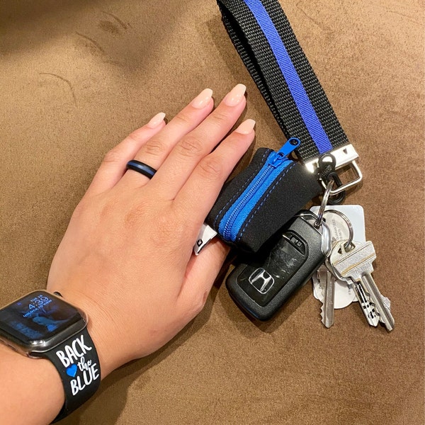 Back the Blue/thin Blue Line Glitzy Key Fob,police Officers/first ...