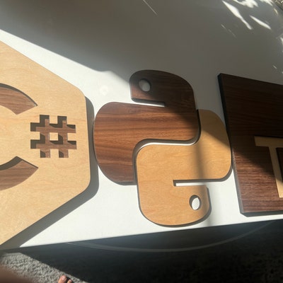 Python Logo Walnut & Maple Wall Decor - Etsy