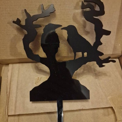 Raven Cake Topper, Gothic Wedding Cake Decor, Nevermore Cake Topper ...