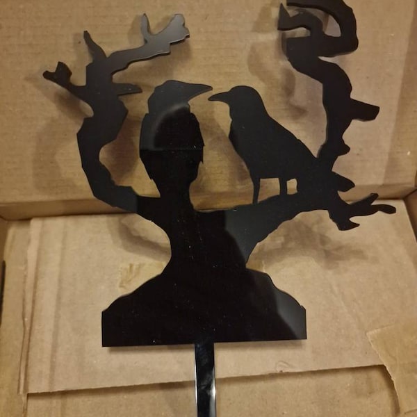 Raven Cake Topper, Gothic Wedding Cake Decor, Nevermore Cake Topper ...