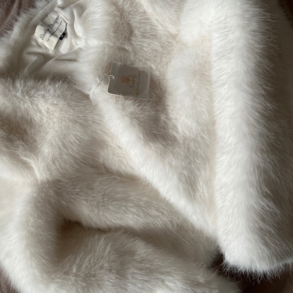 Ivory Faux Fur Coat, Ivory Fur Jacket, Bridal Fur Coat, Faux Fur Bolero ...