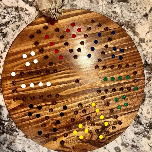 4/6 Player Double-sided Large Round Wahoo Game Board - Handmade & Hand ...