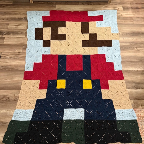 Mario 8-bit Crochet Blanket Pattern PDF - Etsy