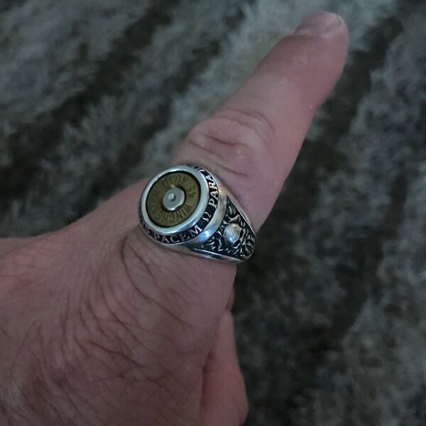 Bellum Ring .45 Acp (925 Sterling Silver) Bullet Ring "si Vis Pacem ...