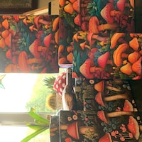 Boho Psychedelic Wrapping Paper Bold, Colourful Art Deco for Mum Garden ...