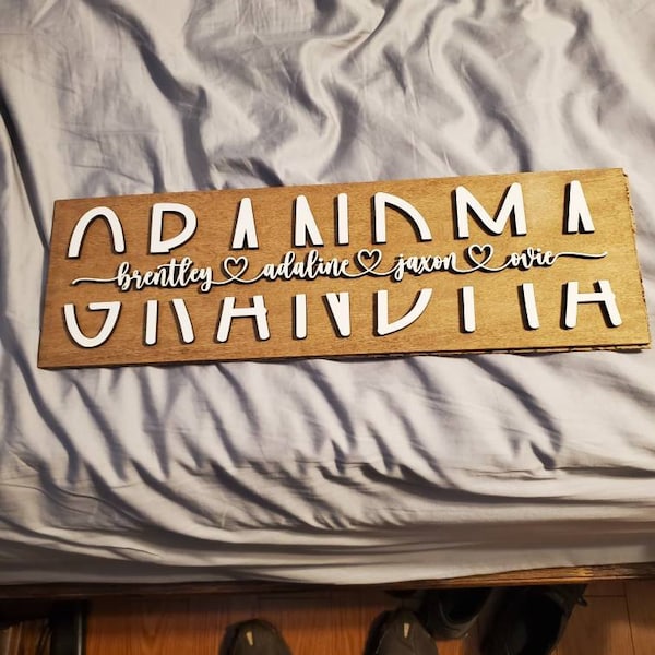 3D Personalized Grandma Sign With Children Name| Personalized Grandma ...