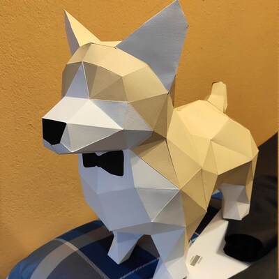 Corgi Paper Model ,papercraft , DIY , Low Poly , PDF Papercraft , Corgi ...