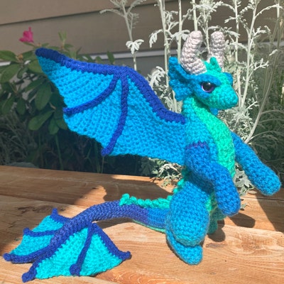 Elemental Water Dragon Crochet Amigurumi Digital PDF Pattern by Crafty ...