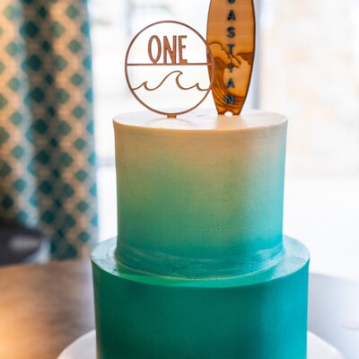Custom Surfboard Cake Topper Island Beach Life Topper Surfer Topper ...