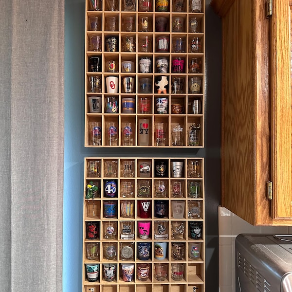 32 Compartment Wooden Display Shelf Trinket Shelf Curio Cabinet Knick ...