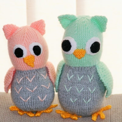 Owl Family Knitting Pattern Knitted Owls PDF Owls Soft Toy Owls Baby ...