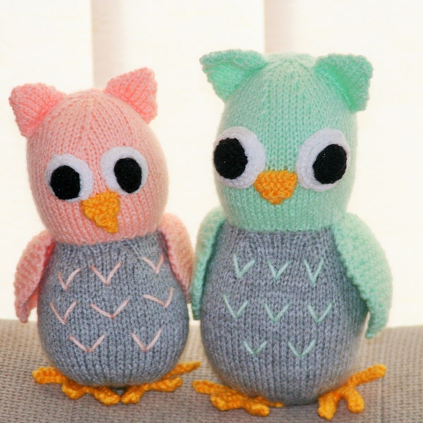 Owl Family Knitting Pattern Knitted Owls PDF Owls Soft Toy Owls Baby ...