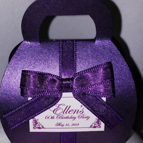 Purple Wedding Favors Boxes for Guests - Elegant Bonbonniere - Custom ...