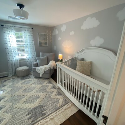 Fabric Wall Decal Nursery Decor Large Cloud Stickers Toodles Decal ...