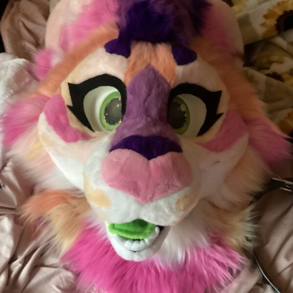 Pastel Rainbow and White Husky Fursuit Curl Tail - Etsy