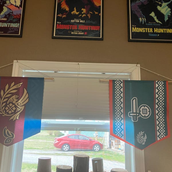 MH Weapon Banner - Main Class Symbol Flag, Monster Hunter Inspired ...