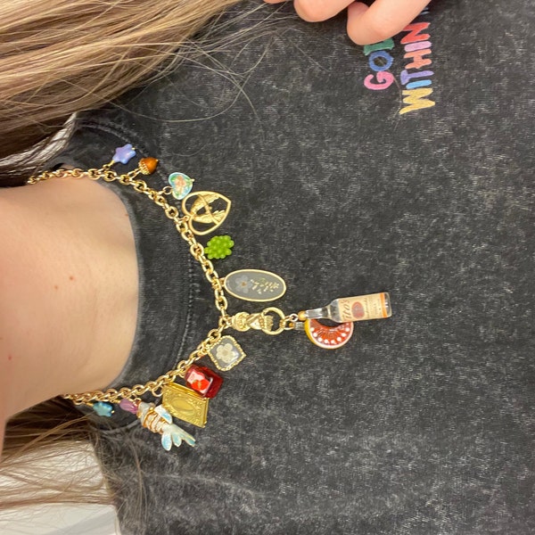 Build Your Own Custom Charm Necklace / Gold Plated Raw Brass ...