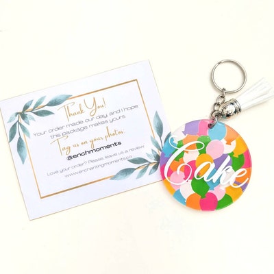 Custom Keyring Balloons, Colourful Keychain, Acrylic Key Ring, Keychain ...