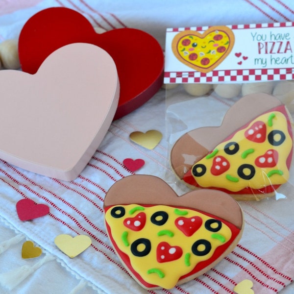 Printable Valentine You Have a Pizza My Heart Treat Bag Toppers ...