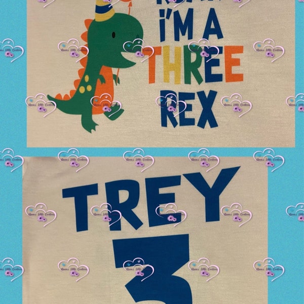 Three Rex SVG PNG Cut File, Dino 3 SVG, Dinosaur Third Birthday Design ...