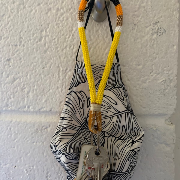 Red - NATIVE BEADED KEYCHAIN - Gift Idea, Elegant, Key Holder, Wrist ...