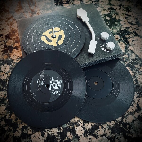 Funny Vinyl Record Coasters With Turntable Holder - Make a Set With 26 ...