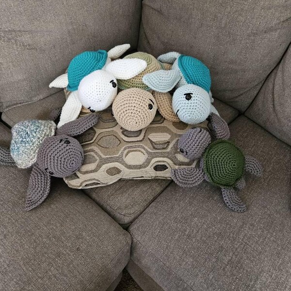 LARGE Crochet Turtle Pattern, Cute Toy, Crochet Turtle, Handmade Gift ...