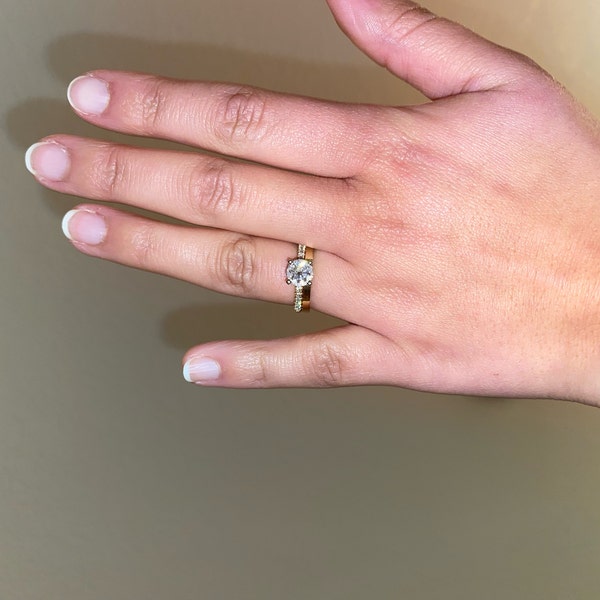 1.5mm Square Gold Ring 10k, 14k, 18k, or 22k, Solid Gold, Square Gold ...